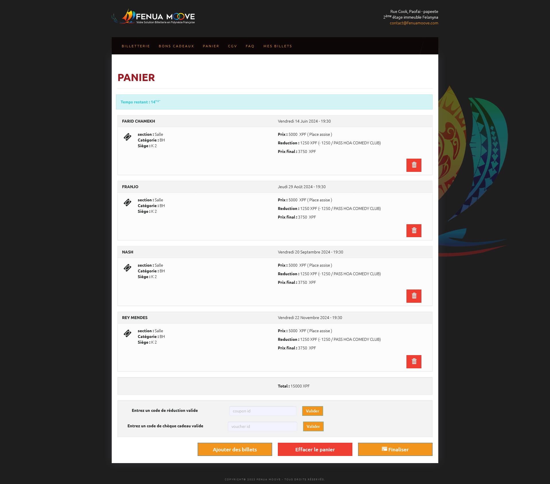 PASS HOA COMEDY CLUB - Fenua Moove